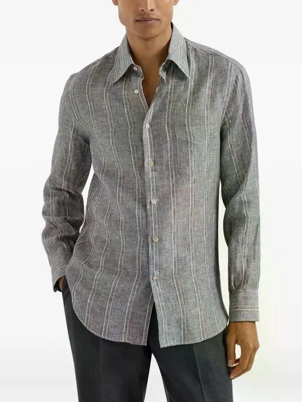 Brunello Cucinelli Striped Pocket Shirt