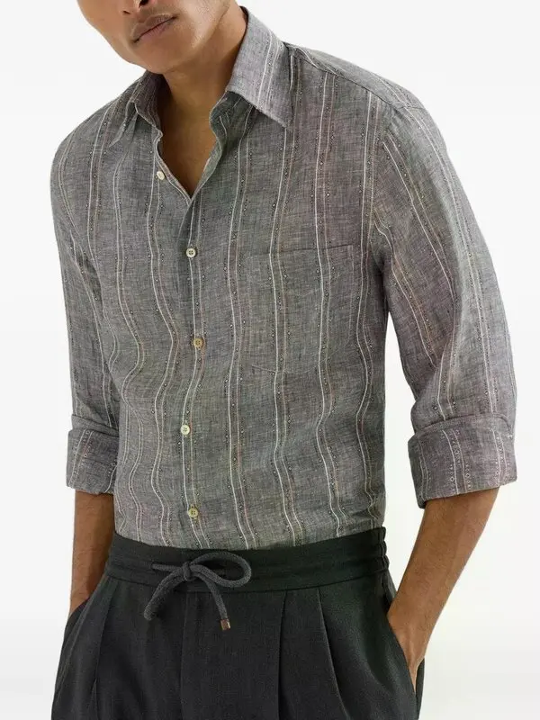 Brunello Cucinelli Striped Pocket Shirt