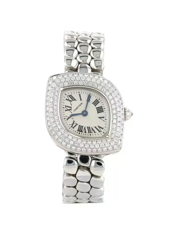 CARTIER 1990 Navette 26mm Diamond Watch - White