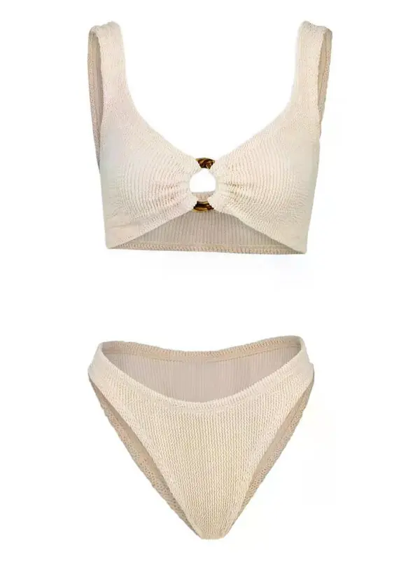 Hunza G Julia Crinkle Ring Bikini - Neutrals