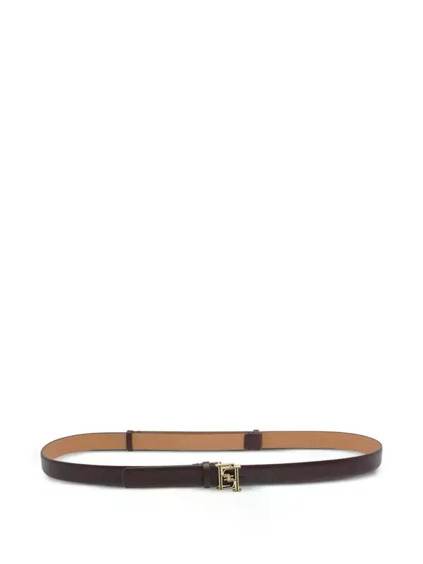 Elisabetta Franchi Logo Buckle Belt - Brown