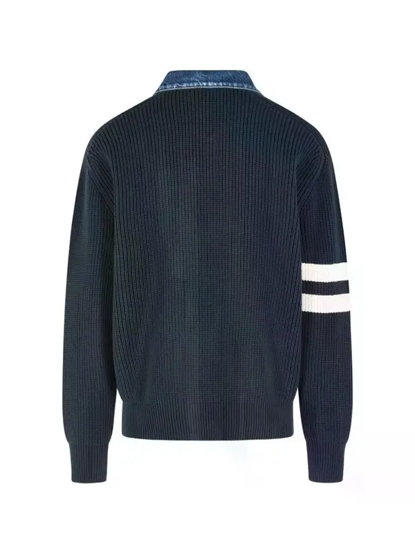 Dsquared2 Denim-collar Ribbed Cardigan