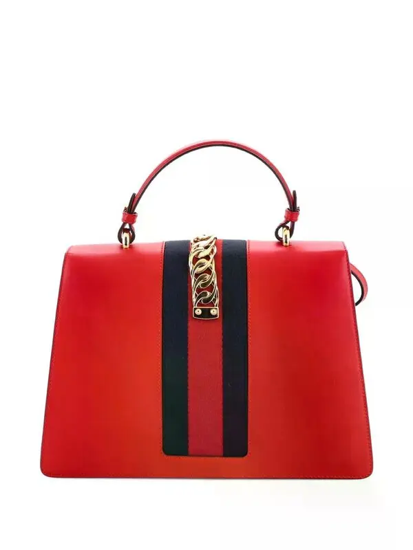 Gucci Sylvie Top Handle Leather Satchel Medium