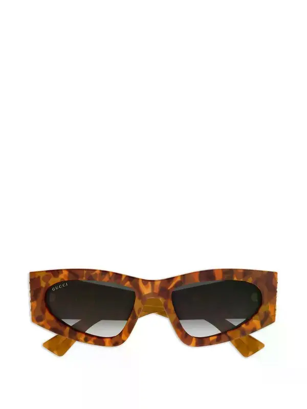 Gucci Geometric-frame Sunglasses - Brown