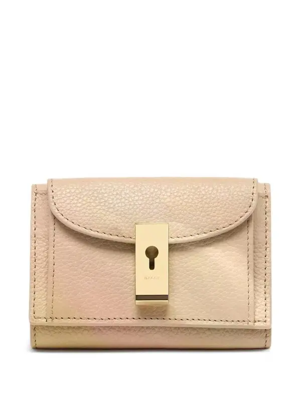 Bally Lock Me Grained-leather Wallet - Neutrals