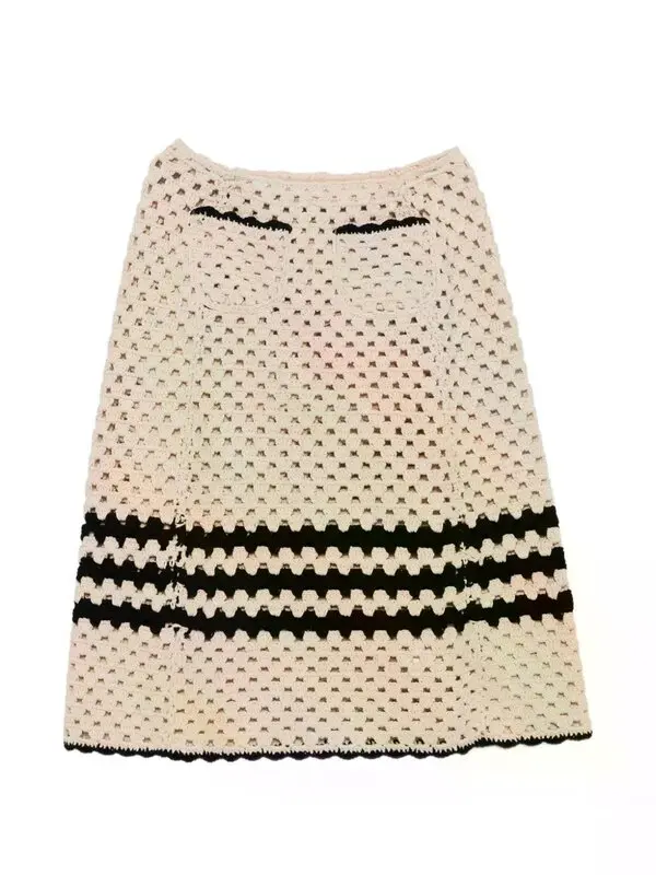 N°21 Crochet Striped Midi Skirt
