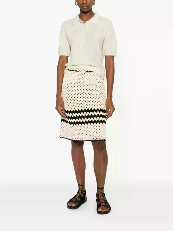 N°21 Crochet Striped Midi Skirt