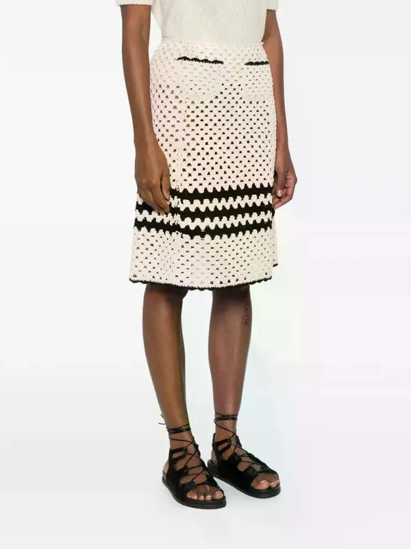 N°21 Crochet Striped Midi Skirt