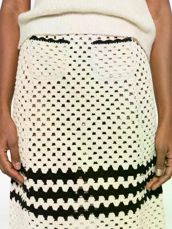 N°21 Crochet Striped Midi Skirt