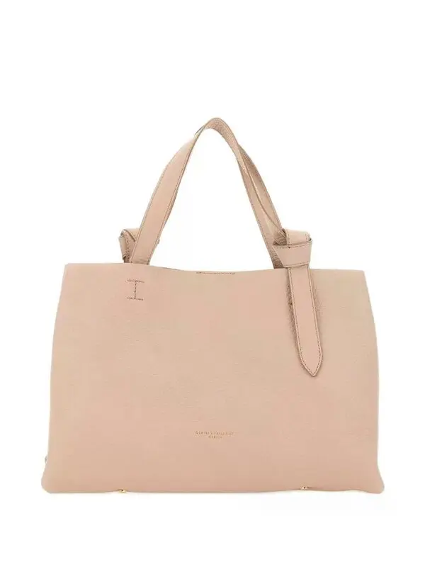 GIANNI CHIARINI Amira Knotted Handle Leather Shoulder Bag - Pink
