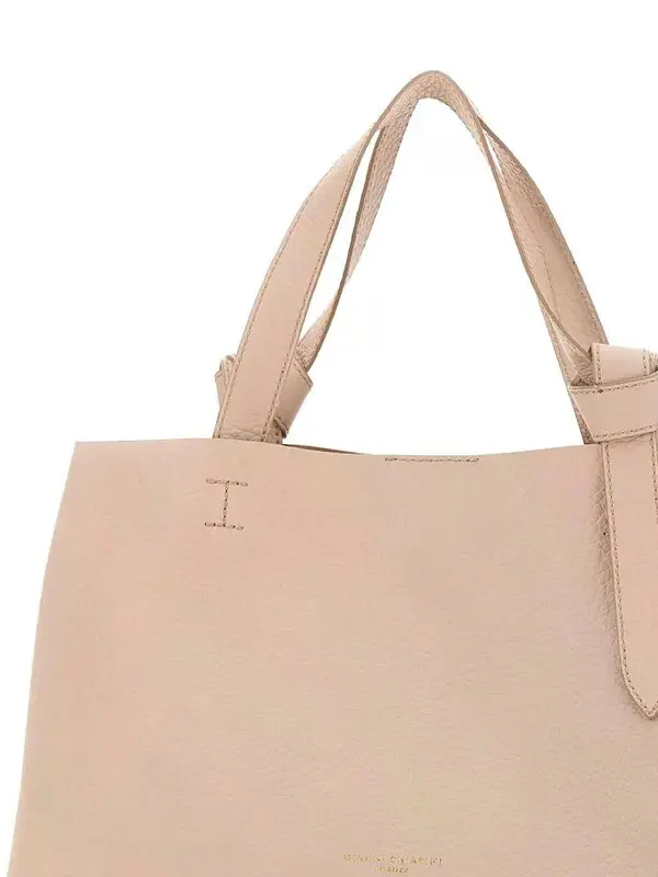 GIANNI CHIARINI Amira Knotted Handle Leather Shoulder Bag - Pink