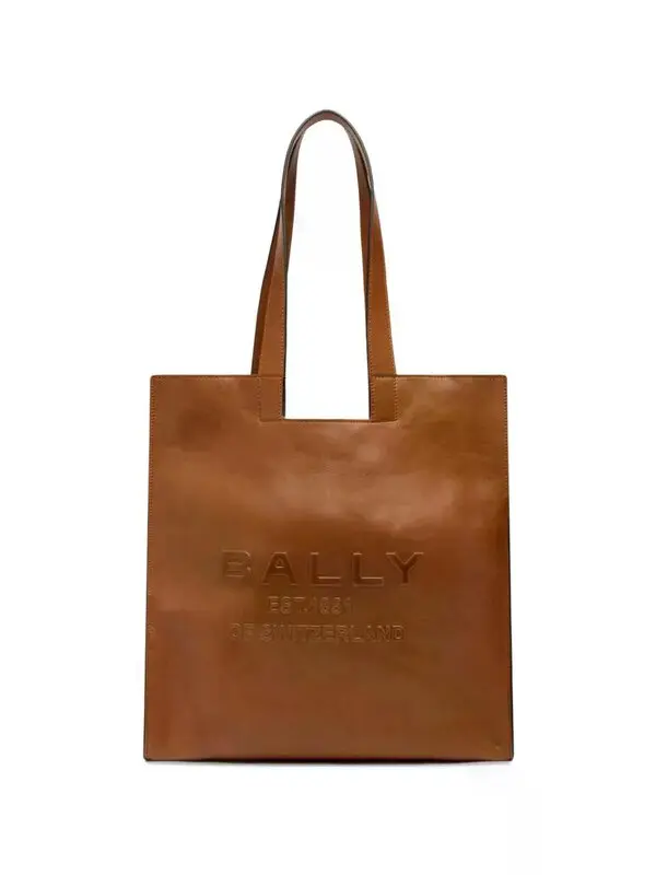 Bally Embossed-logo Leather Tote
