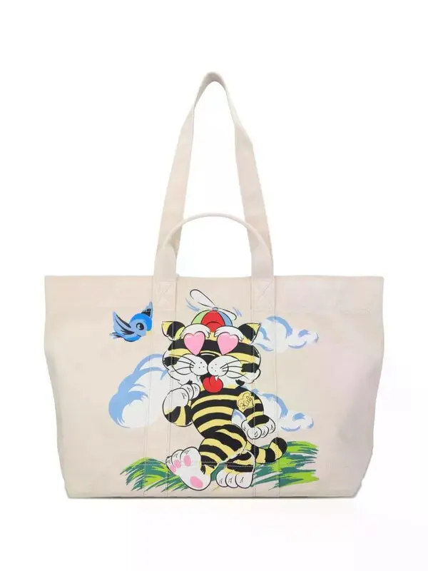 Kenzo Graphic-print Tote Bag - Neutrals