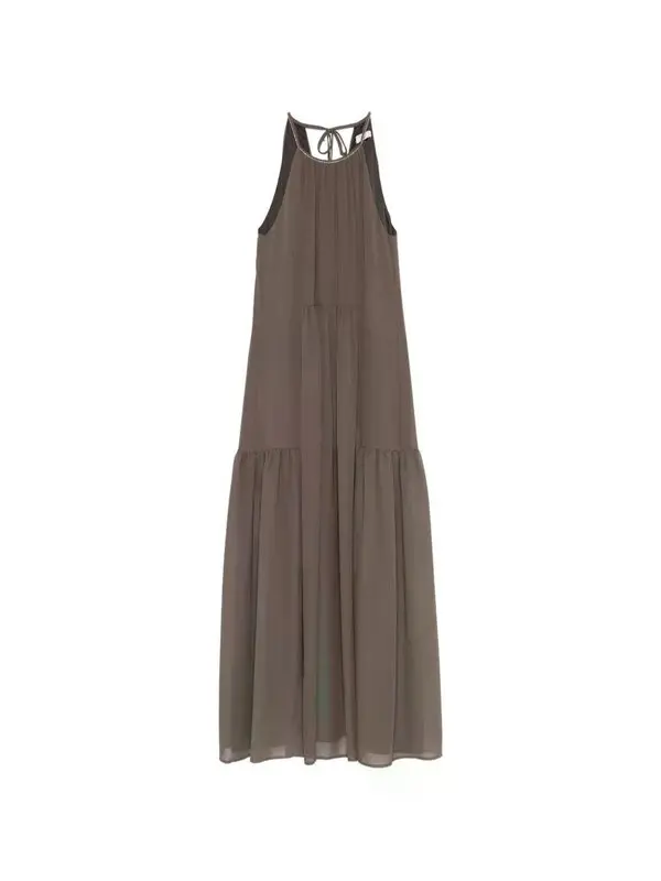 Peserico Tiered Maxi Dress - Brown