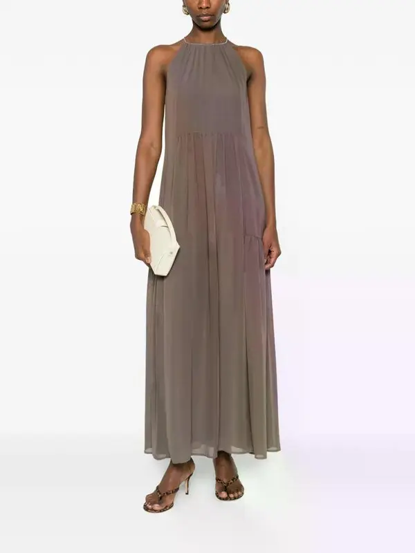 Peserico Tiered Maxi Dress - Brown