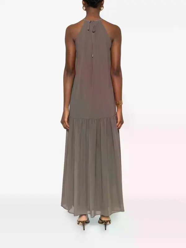 Peserico Tiered Maxi Dress - Brown