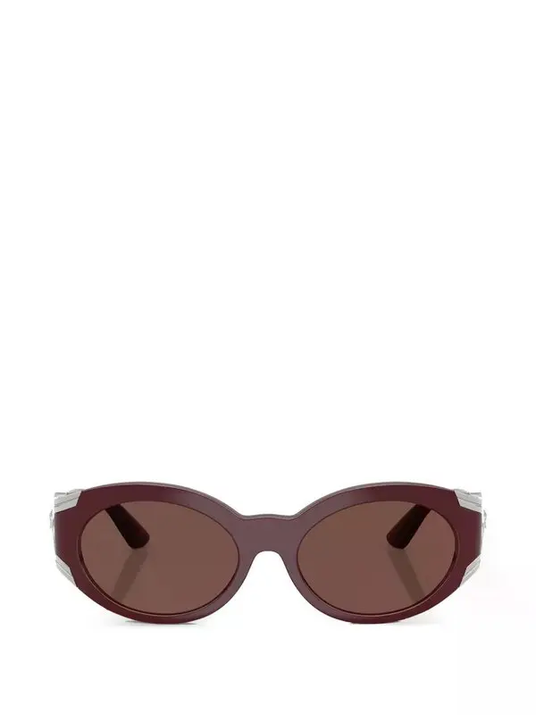 Versace Medusa-motif Round-frame Sunglasses - Red
