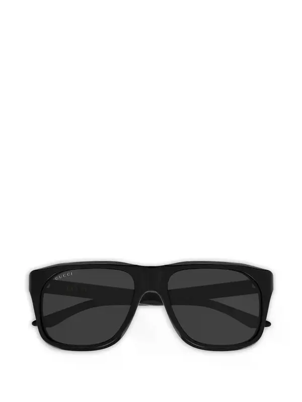 Gucci Logo Rectangle-frame Sunglasses - Black