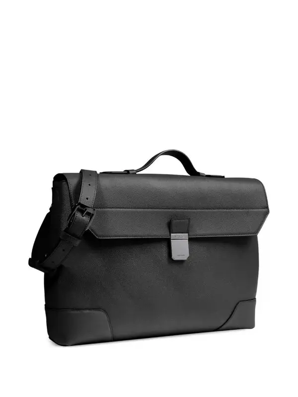 LANCEL Charlie Flap Textured Briefcase