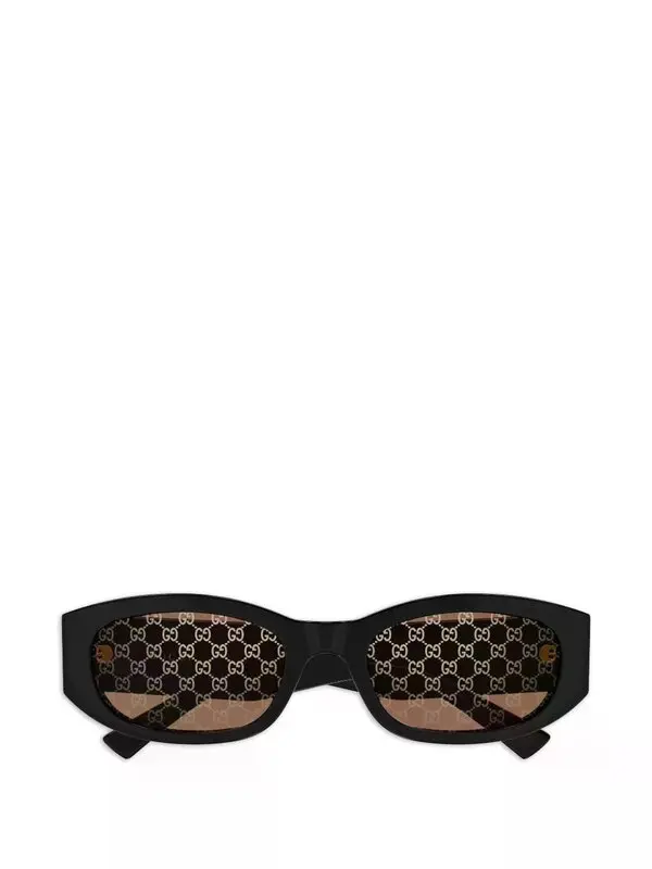 Gucci Geometric-frame Pattern Sunglasses - Black