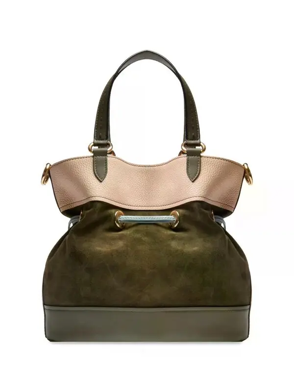 LANCEL Premier Flirt Suede Bucket Bag - Green