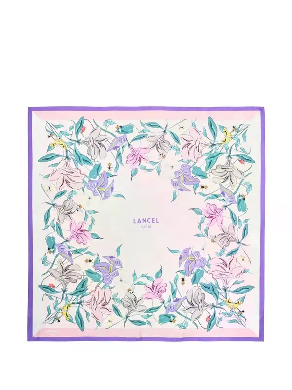 LANCEL Printed Square Scarf - Pink
