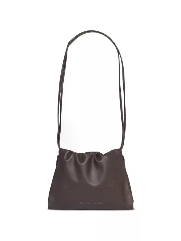 Brunello Cucinelli Gathered Leather Shoulder Bag