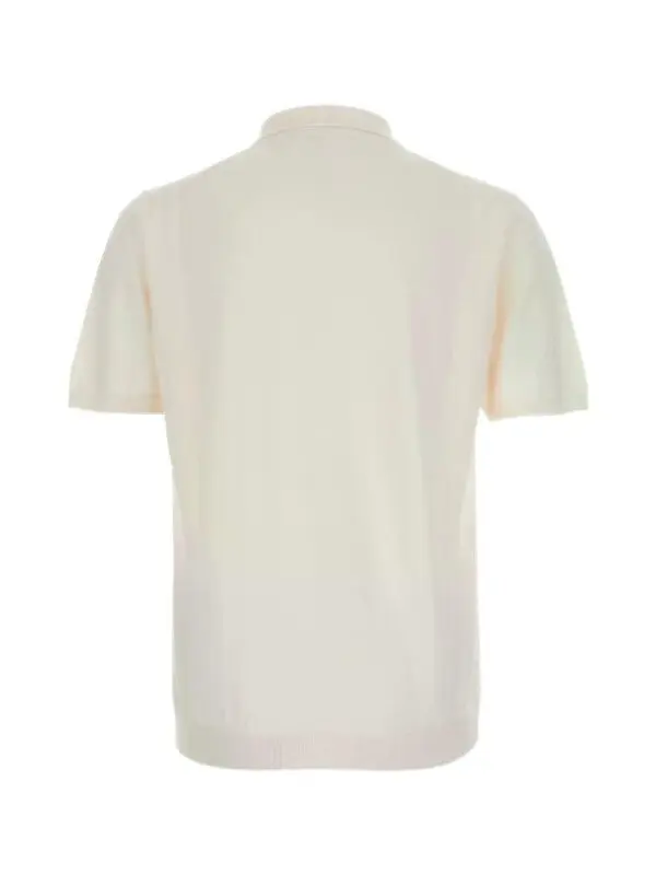 ROBERTO COLLINA Ribbed-detail Polo Shirt - Neutrals
