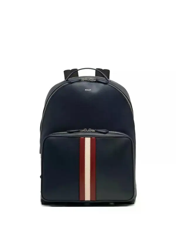 Bally Mythos Striped Leather Backpack - Blue