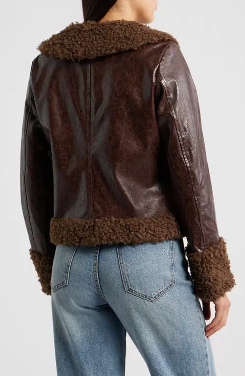 Princess Polly Faux Leather Cropped Jacket