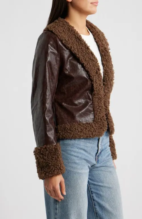 Princess Polly Faux Leather Cropped Jacket