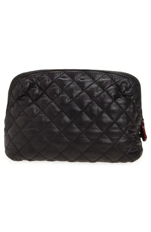 Mz Wallace Medium Double Zip Quilted Cosmetics Pouch