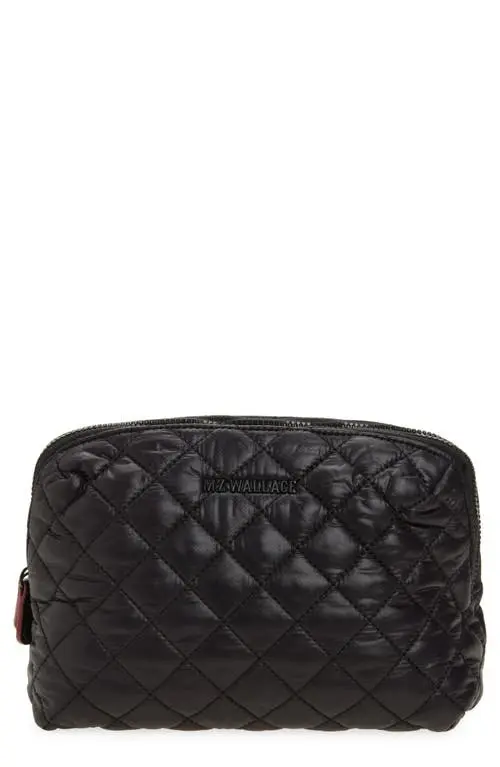 Mz Wallace Medium Double Zip Quilted Cosmetics Pouch