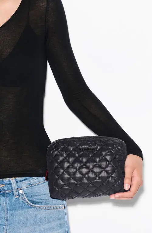 Mz Wallace Medium Double Zip Quilted Cosmetics Pouch