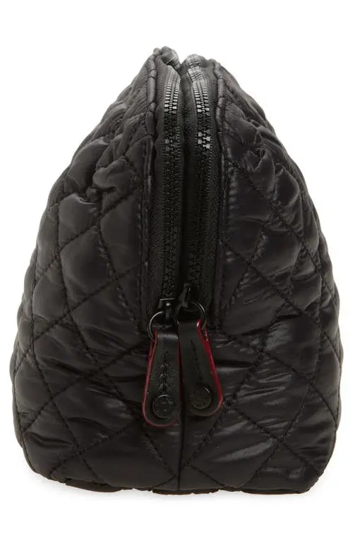 Mz Wallace Medium Double Zip Quilted Cosmetics Pouch