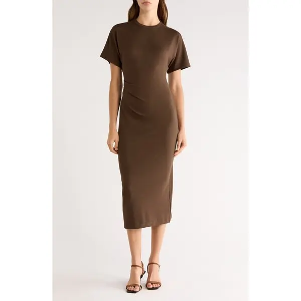 Vince Side Ruched Midi Dress - Willow