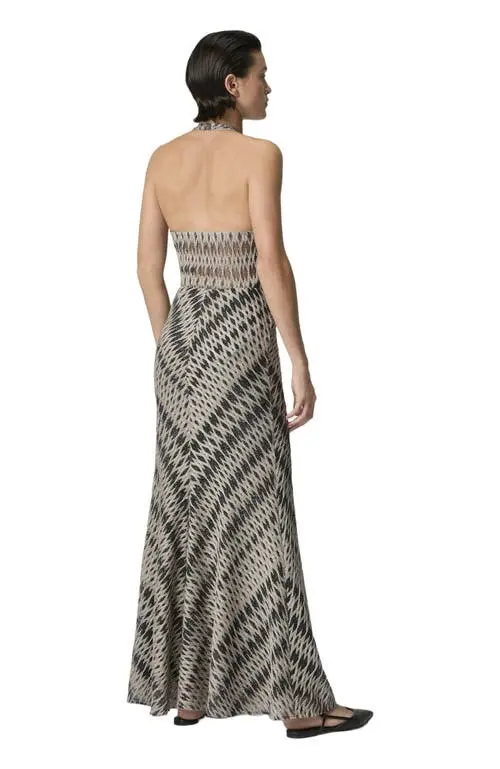 Missoni Long Flared Skirt With 3d Diamond Pattern - Beige