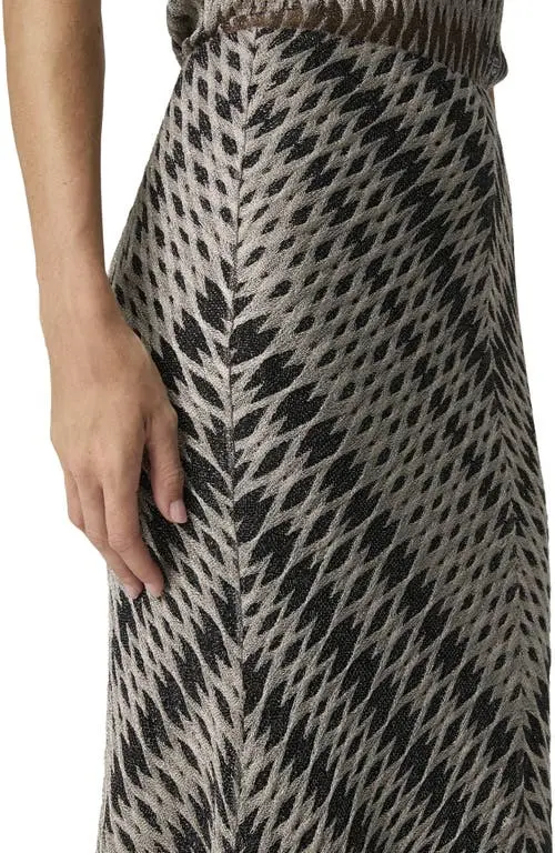 Missoni Long Flared Skirt With 3d Diamond Pattern - Beige