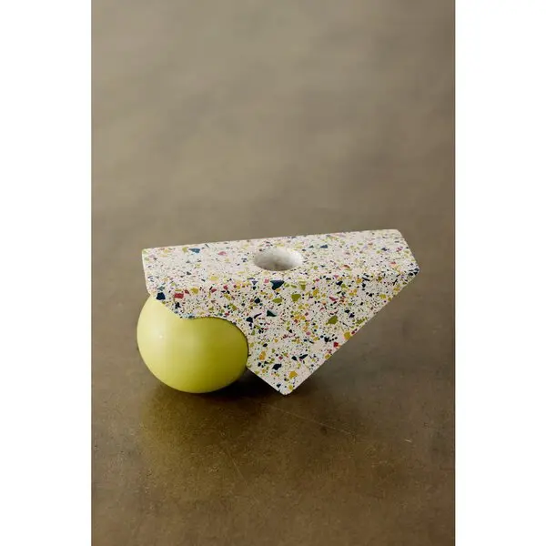 KANJU INTERIORS Equilibrium Terrazzo Taper Candle Holder - Bright Green
