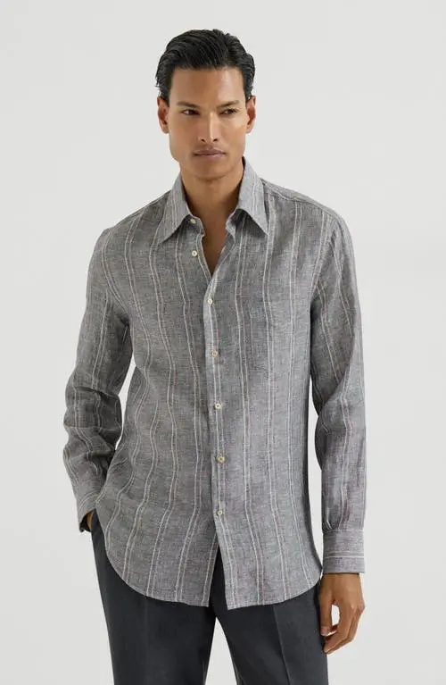 Brunello Cucinelli Shirt With Chest Pocket - Grey