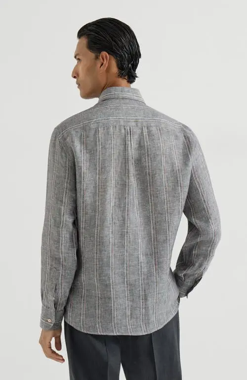 Brunello Cucinelli Shirt With Chest Pocket - Grey