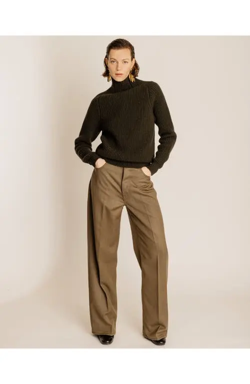 FORTELA Wide Leg Wool Trousers