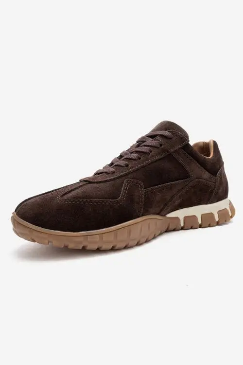 FOREVER & ALWAYS SHOES Lars Leather Sneaker - Brown Suede