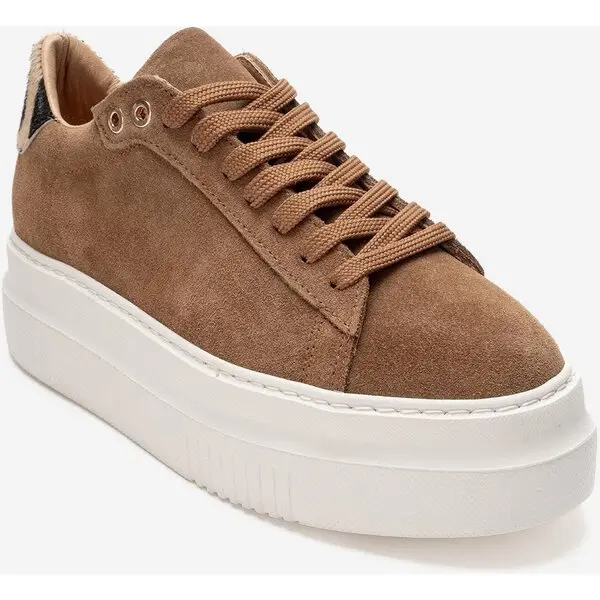 FOREVER & ALWAYS SHOES Nera Leather Sneakers - Cognac Suede