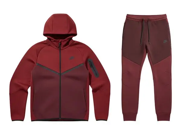 Nike Tech Fleece Windrunner Hoodie & Jogger Set - Dark Team Red/burgundy Crush/black