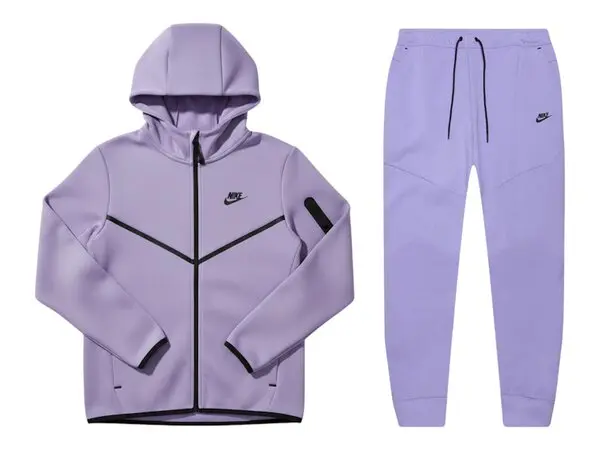 Nike Tech Fleece Windrunner Full Zip Hoodie & Jogger Set - Hydrangeas Black