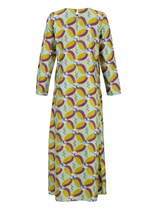 PAULA Printed Long-sleeve Maxi Dress