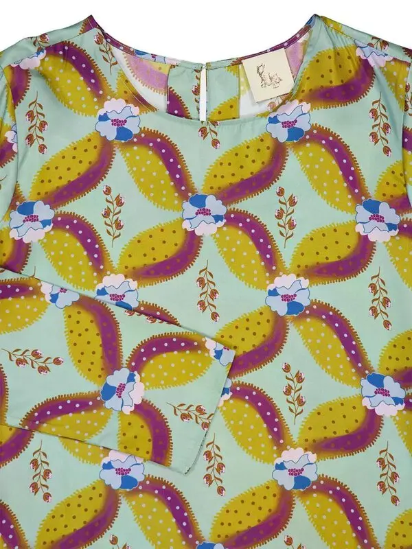 PAULA Printed Long-sleeve Maxi Dress