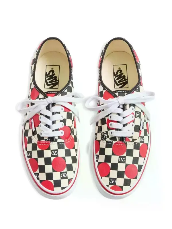 VANS Vlogo Checkerboard Print Sneakers - White