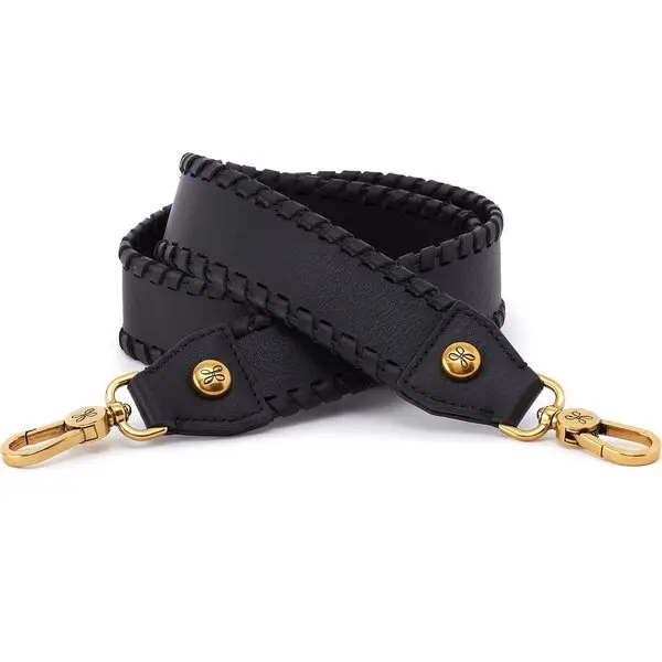 Hobo Leather Whipstitch Bag Strap - Black